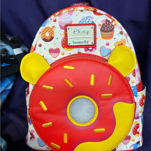 Loungefly | Bags | Loungefly Disney Pooh Donut Backpack Red And Yellow ...